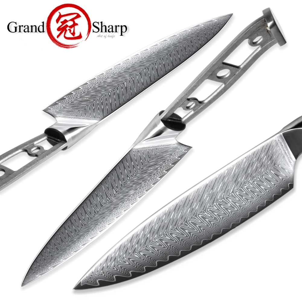 Diy Artesanal 67 Camadas Aço Damasco Forjado Faca De Cozinha Em Branco ...