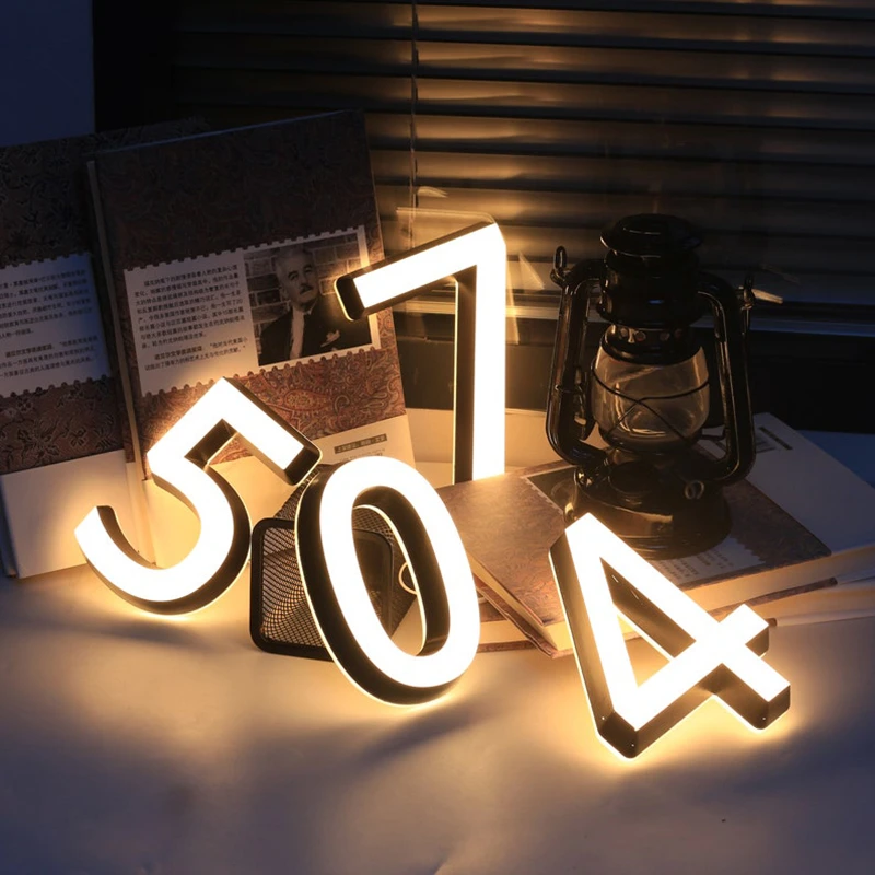 Lighted House Number Signs Yard | Outdoor Lighted House Numbers - 3d ...
