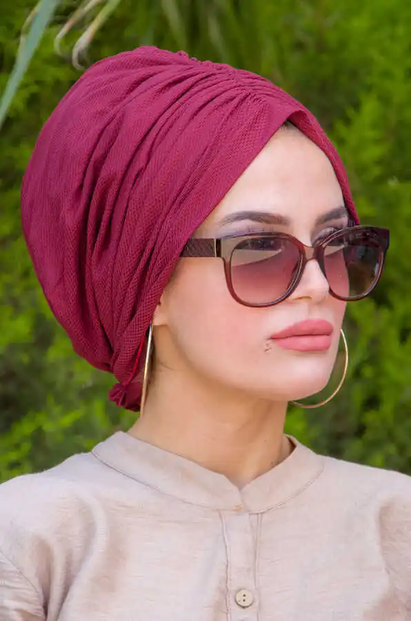 Topi Dalam Muslim Topi Jilbab Katun Penutup Kepala Islam Topi Bawah ...