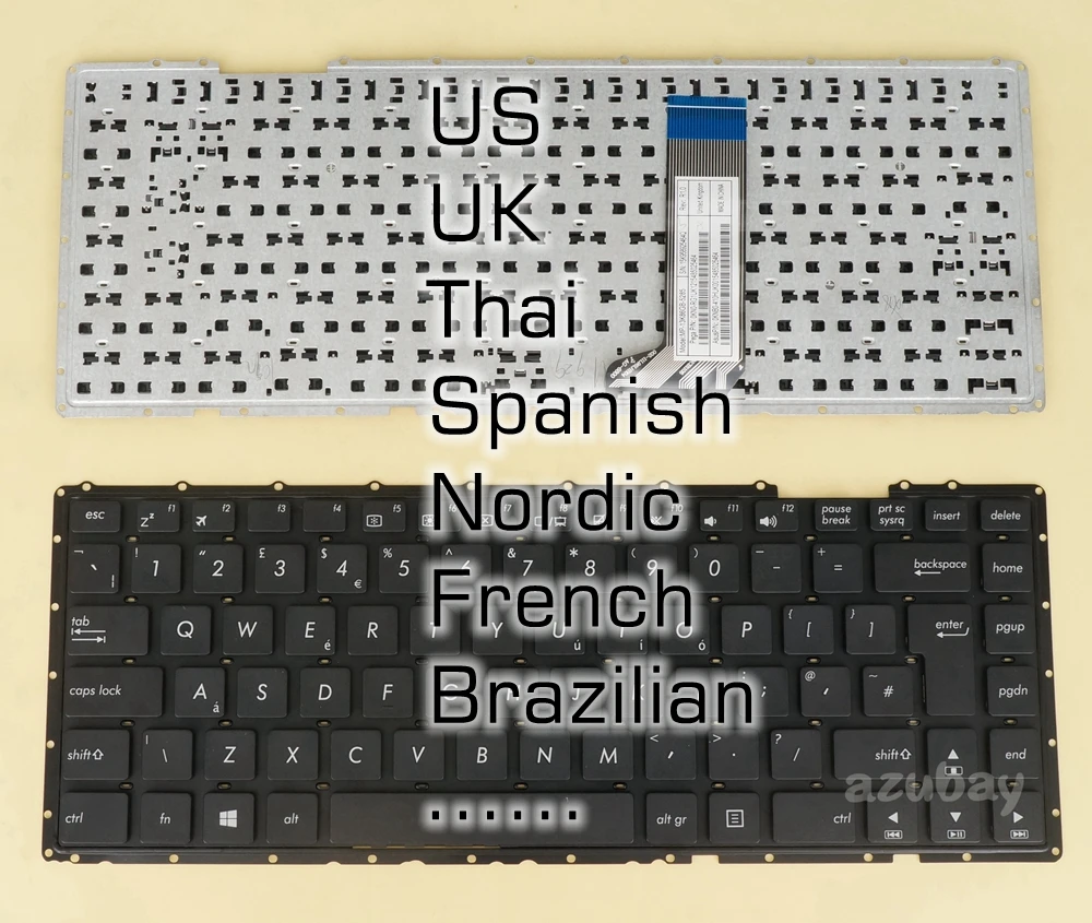 US-UK-Thai-Spanish-Nordic-French-Brazilian-Keyboard-For-Asus-X455L ...
