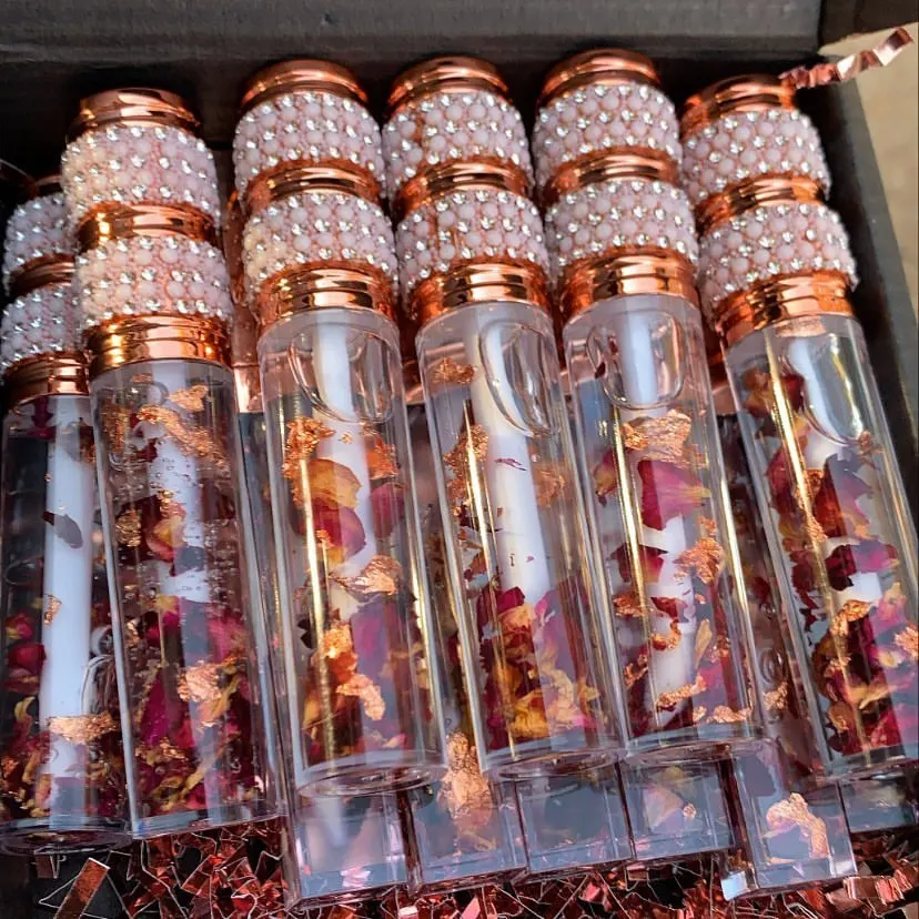 Rosa-clara-Tubo-24K-Gold-Plumping-Vegan-Hidratante-Rose-Lip-Gloss ...