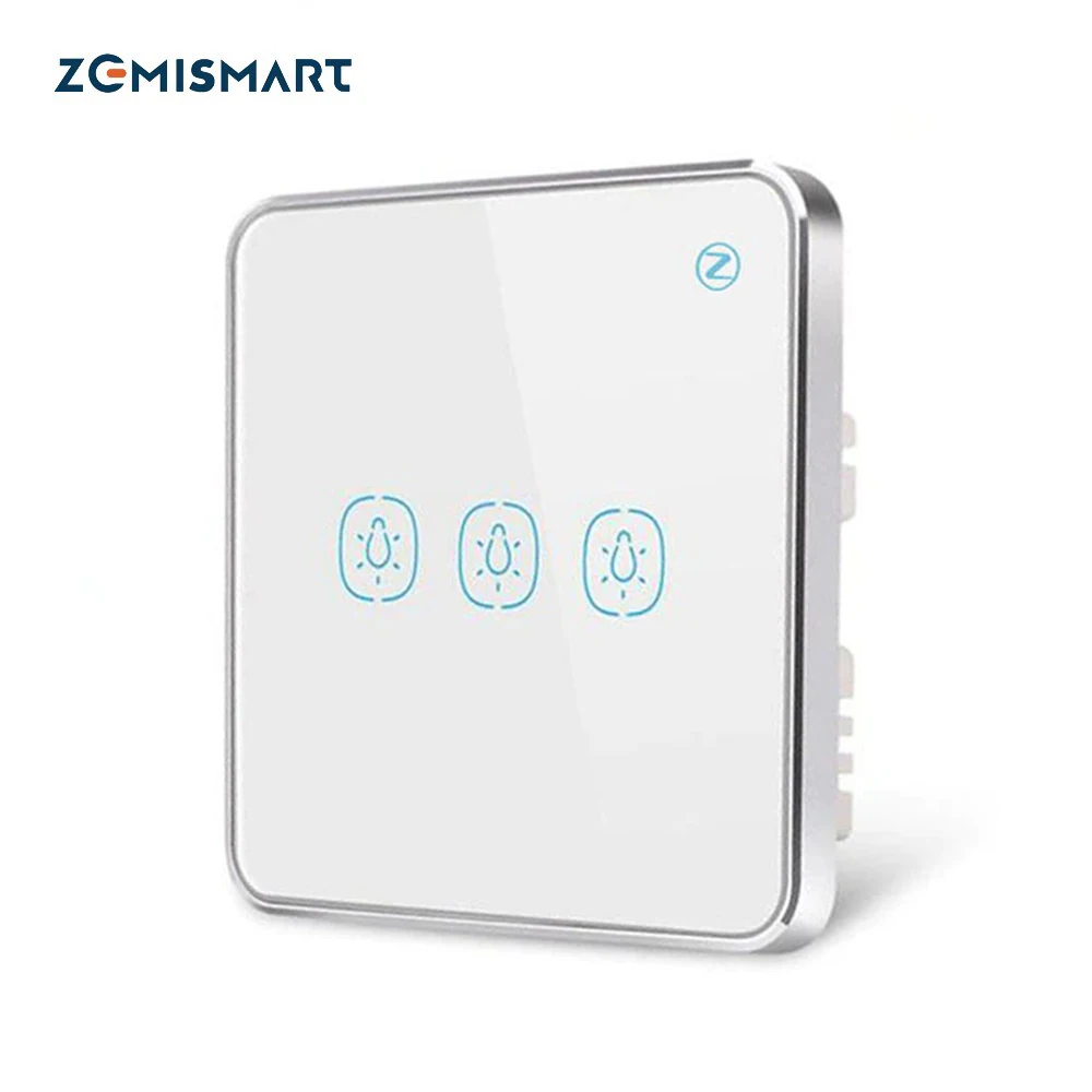 Zemismart Tuya Zigbee Light Switch with Aluminum Frame Glass Touch ...