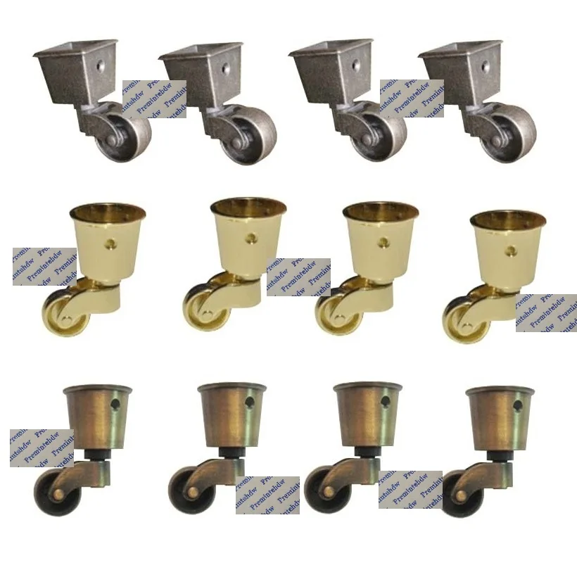 4pcs/lot Zinc Round Square Swivel Cup Caster Socket Castor Antique ...