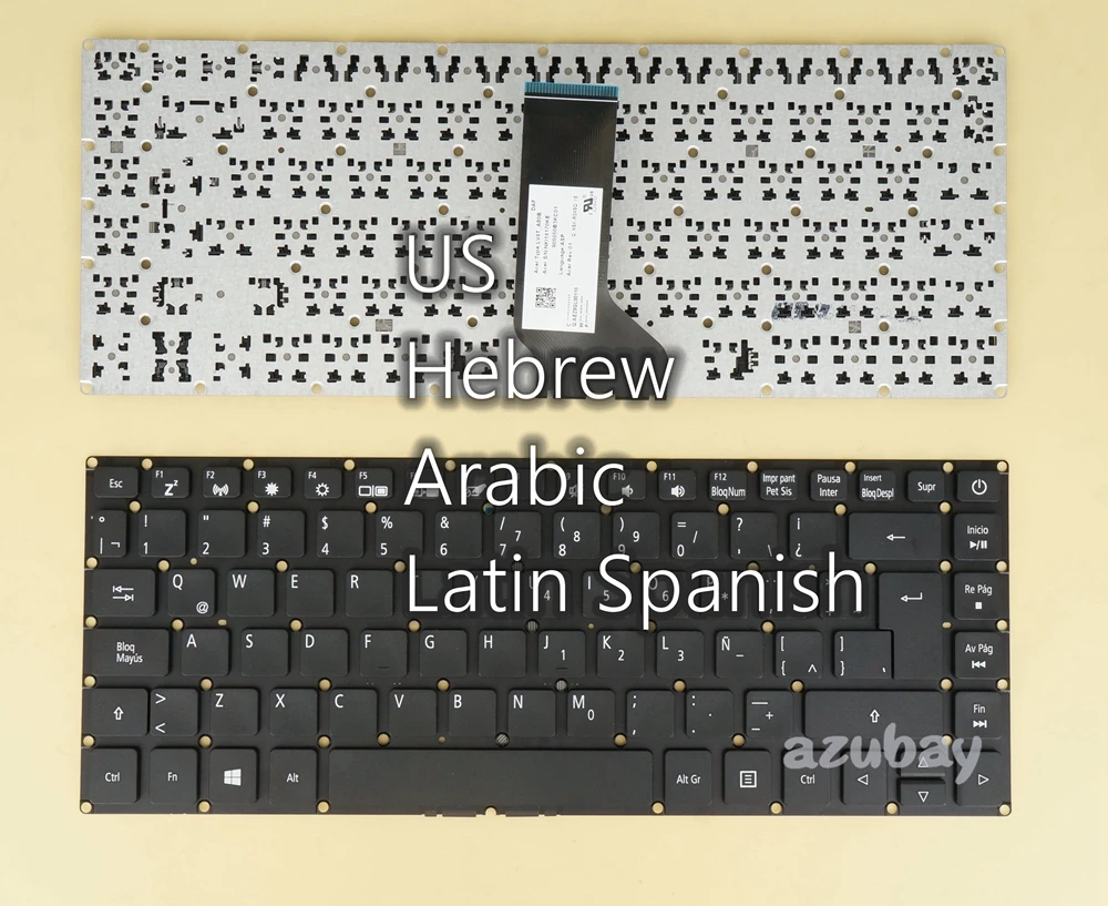 US-Hebrew-Arabic-Latin-Spanish-Keyboard-for-Acer-Aspire-A114-32-A314-21 ...