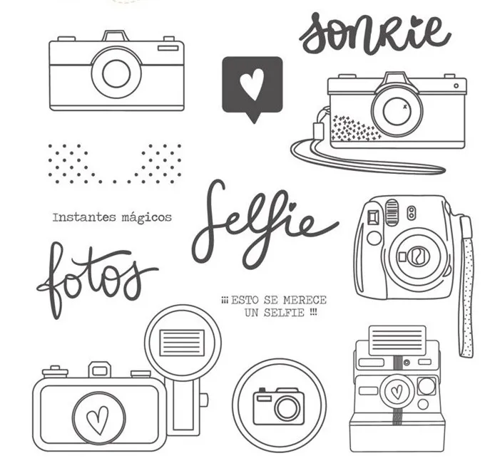 Spanish-camera-stamp-Clear-Stamp-for-Scrapbooking-Transparent-Silicone ...
