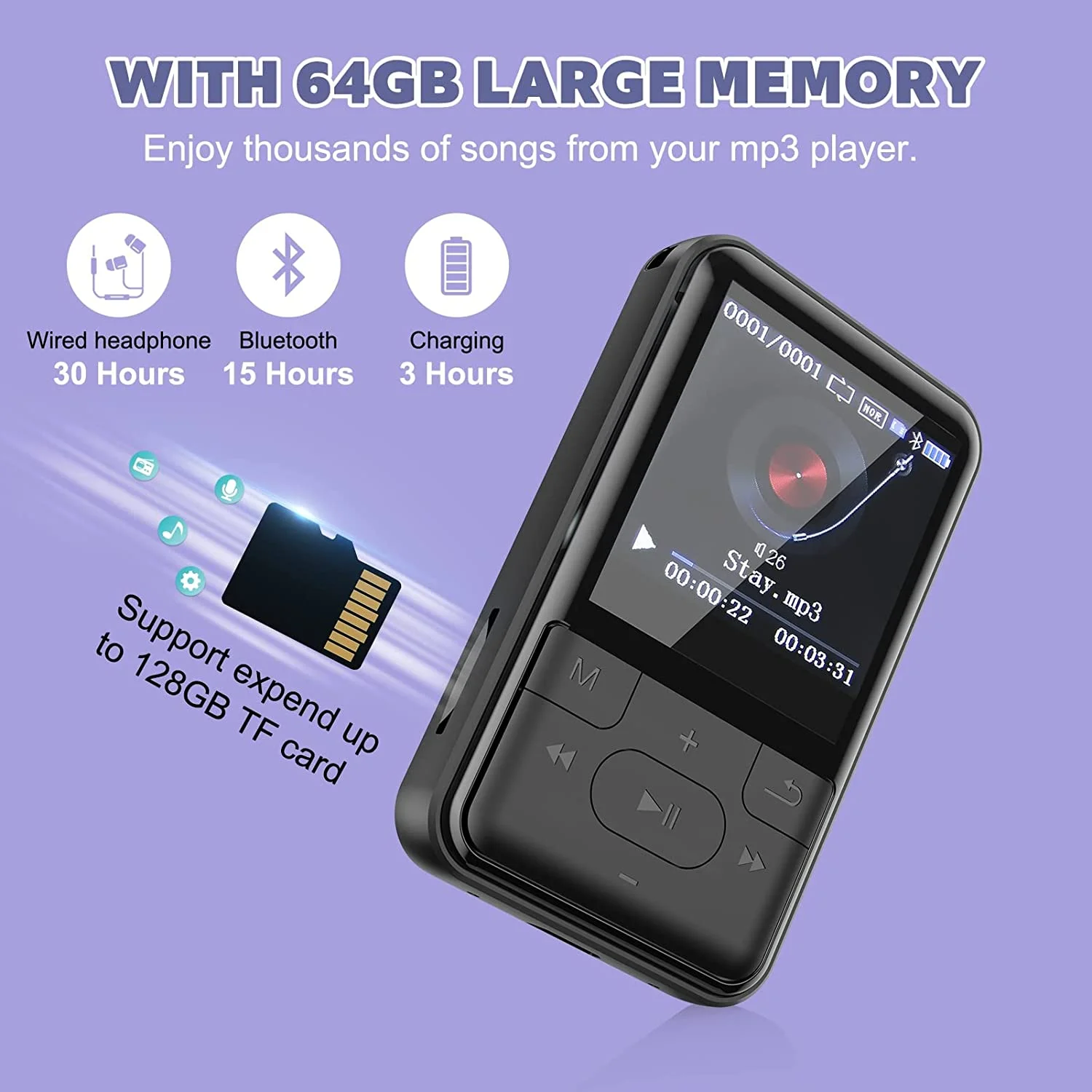 Generic as picture MP3 MP4 Music Player Voice with 32GB Memory SD Card ...
