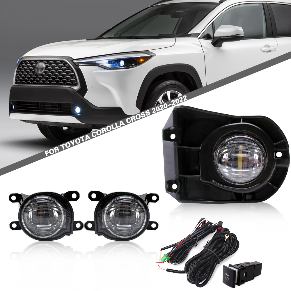 For TOYOTA COROLLA CROSS 2020 2021 2022 Front LED Fog Lights Car Styling Spot Light DRL Fog ...