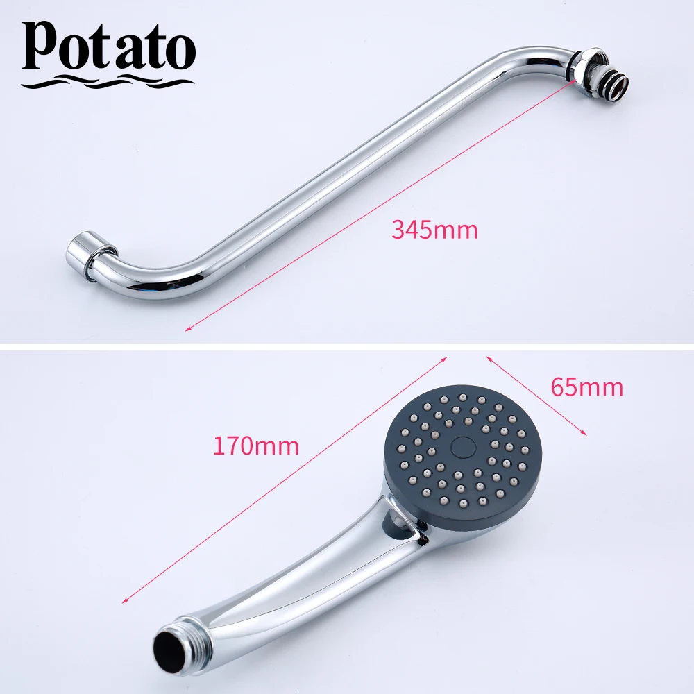 Potato Shower Mixer Hot and Cold Water Classic Bathroom Faucet Long ...