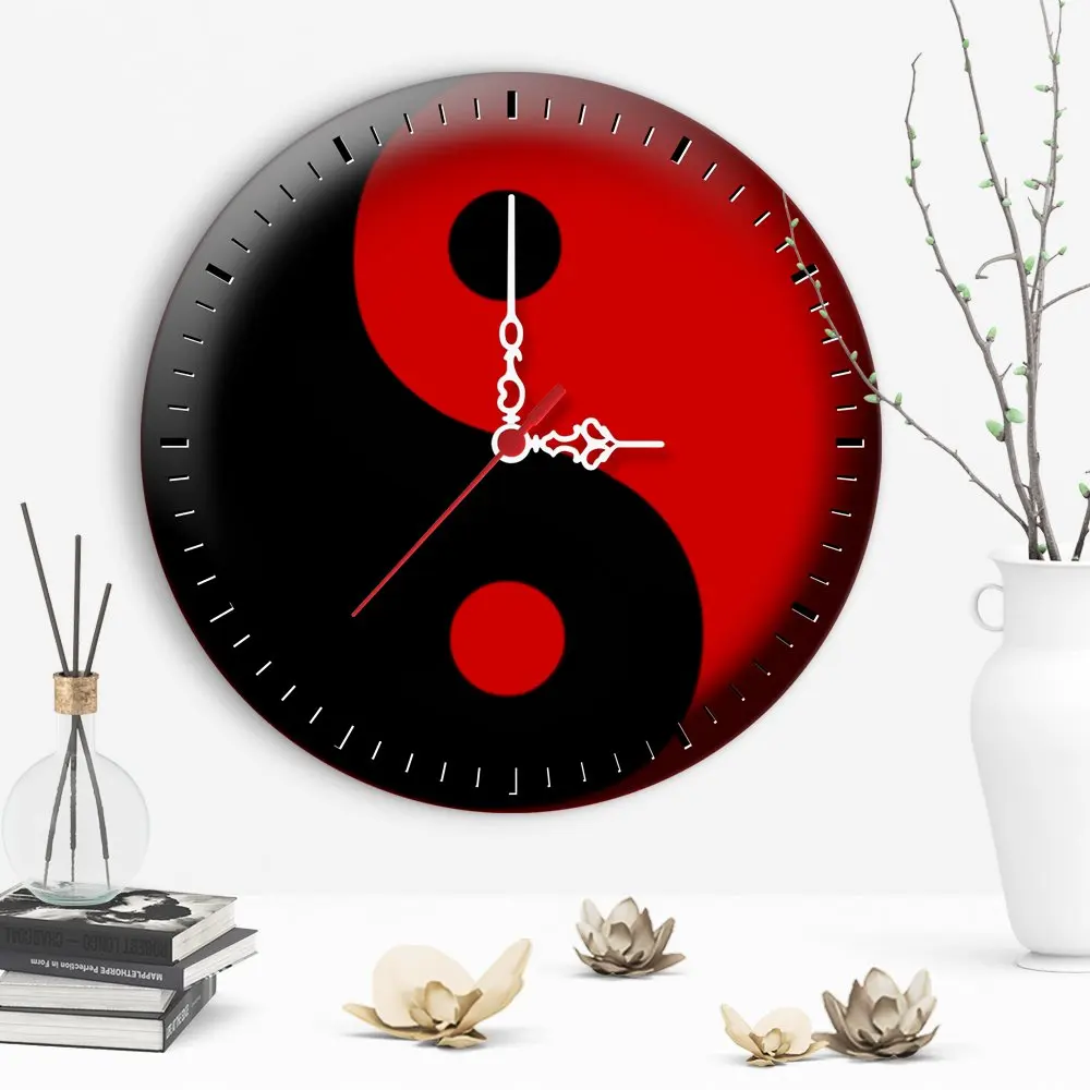 Decorative Yin Yang Design Wooden Wall Clock 1|Wall Clocks| - AliExpress