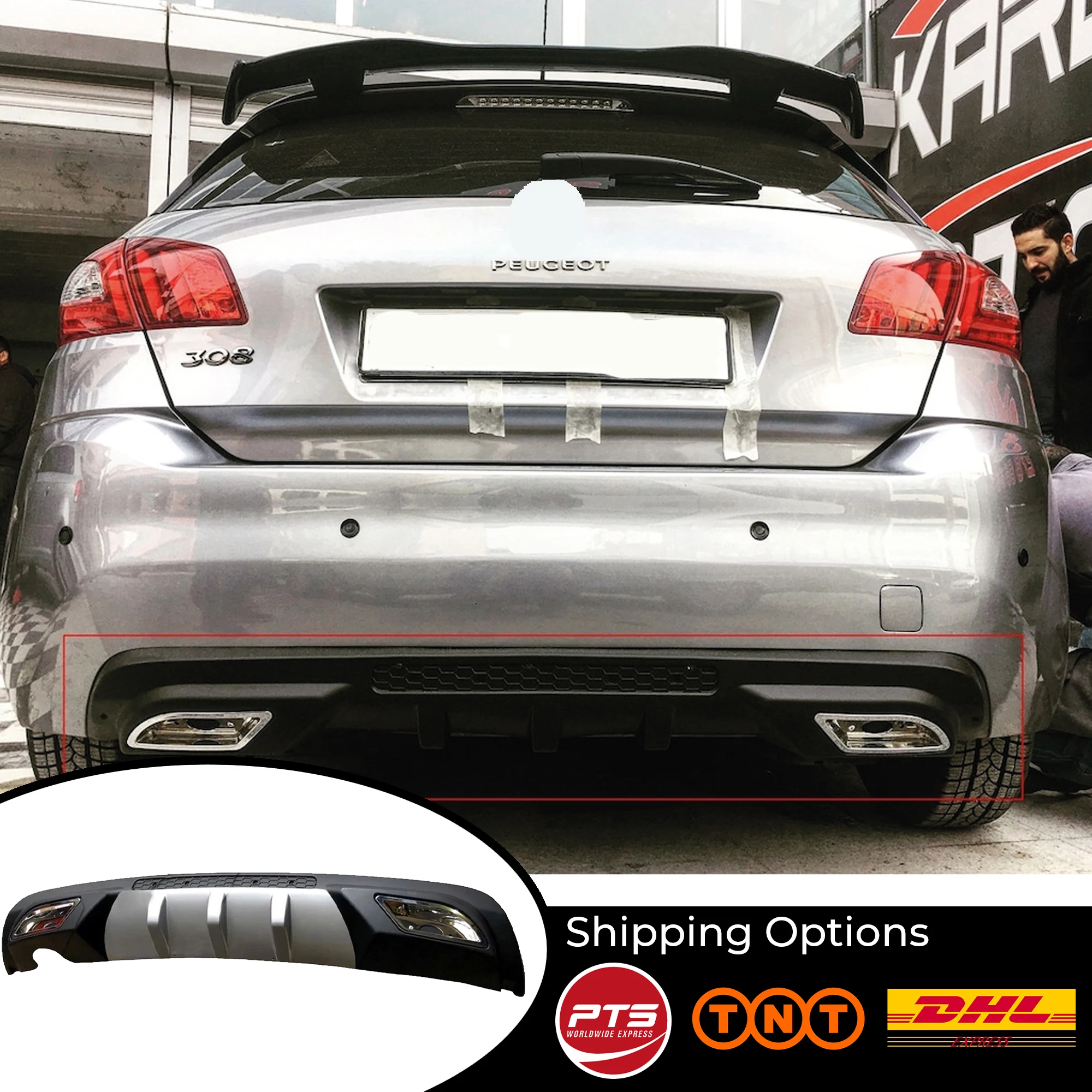 Rear Diffuser for Peugeot 308 Car Styling Diffüser Rear Body Kit ...