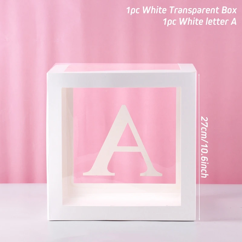 Transparent Alphabet Letters Box For Happy Birthday Wedding Decoration ...