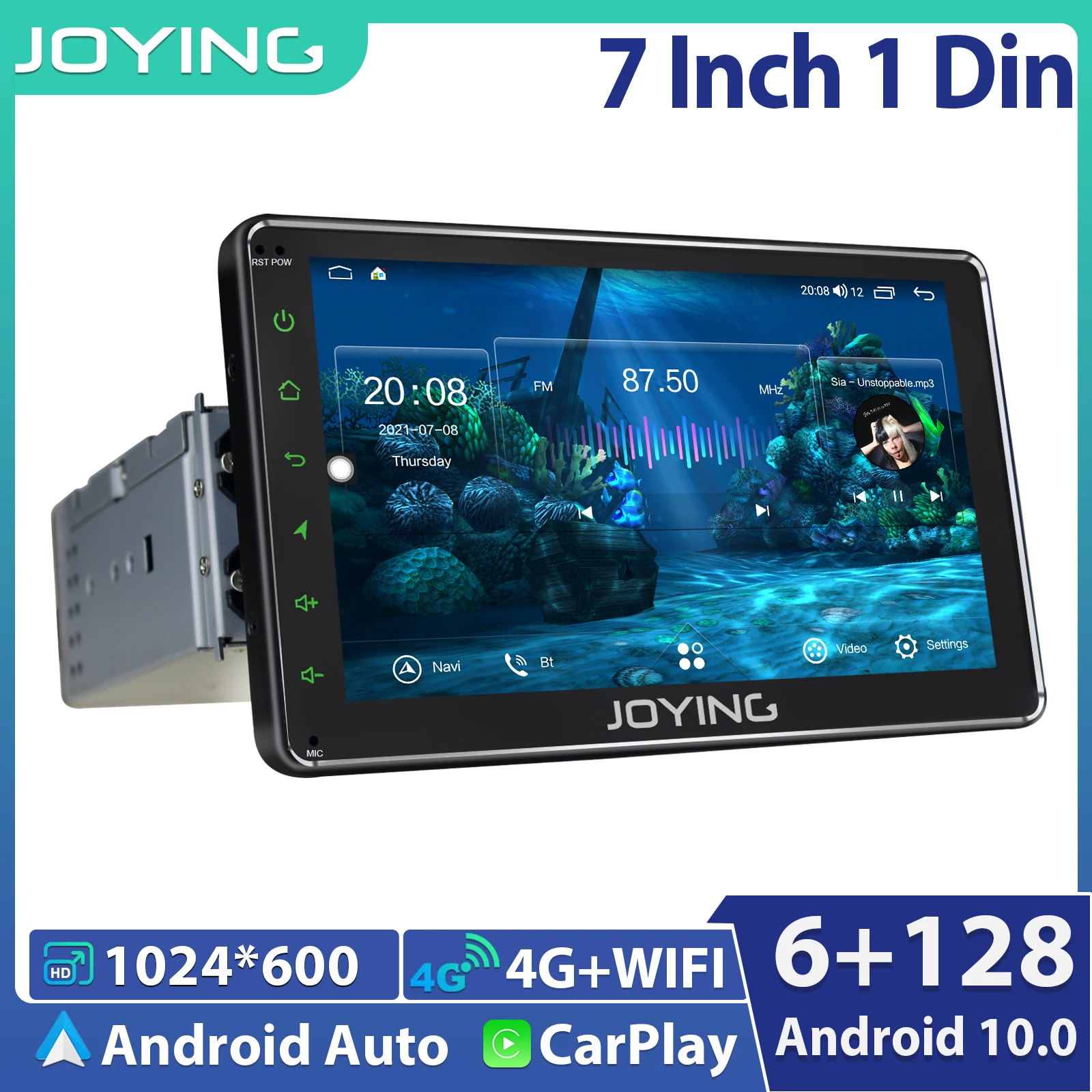 7 Inch Universal Android 10 Car Radio Stereo Single 1din Head Unit 4gb ...