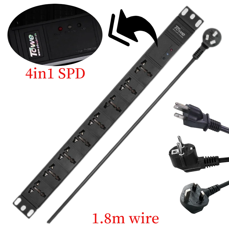 8 Way Universal Socket Basic Pdu Spd Power Distribution Unit Network ...
