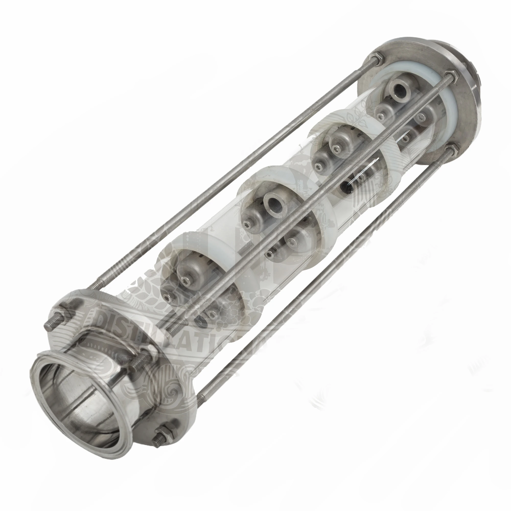 3"OD91mm Glass column for distillation. With stainless steel bubble ...