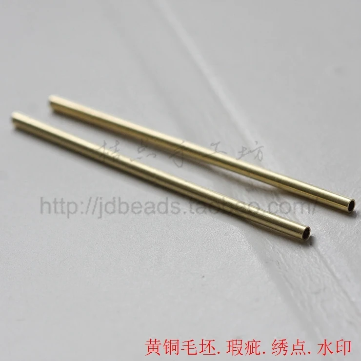 30 Pieces Raw Brass Tube 2x50mm with ID 1.6mm (3412C F 113A)|Jewelry ...