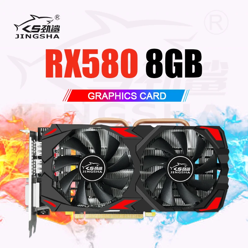 Video Card RX 580 8GB 256Bit 2048SP GDDR5 Graphics Cards for AMD Radeon ...