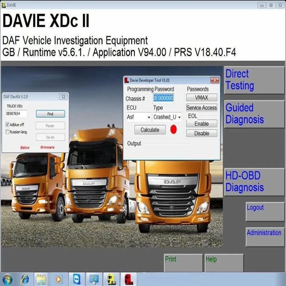 Newest 2022 Year Daf Davie Runtime 5.6.1 2019 For Paccar And Daf Engine Diagnostic Software ...