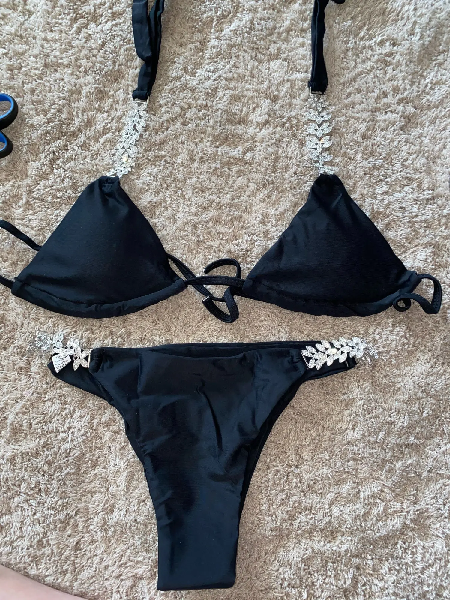 Diamond bikini white rhinestone bikini Braizilian swimwear female ...
