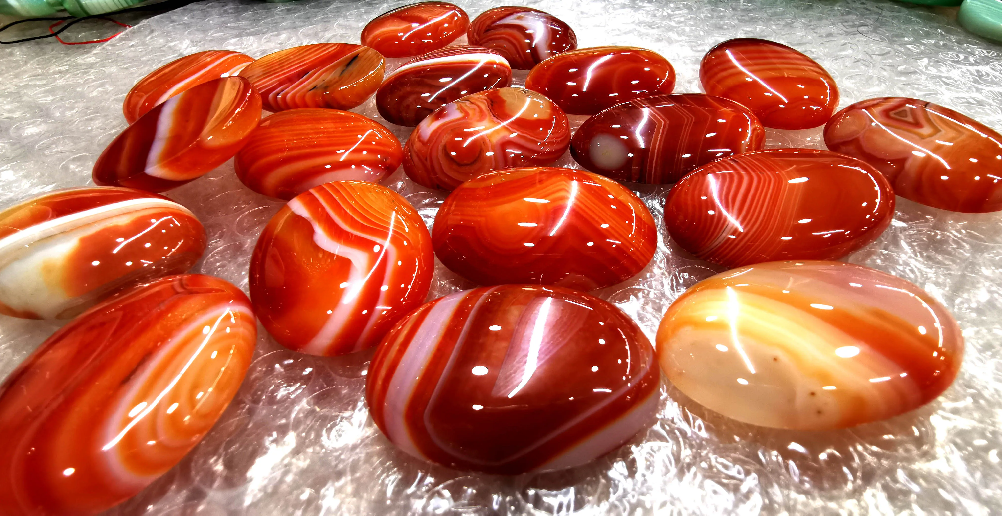 Wholesale 5pcs 40x30mm genuine red onyx Natural Black Agate Cabochon ...