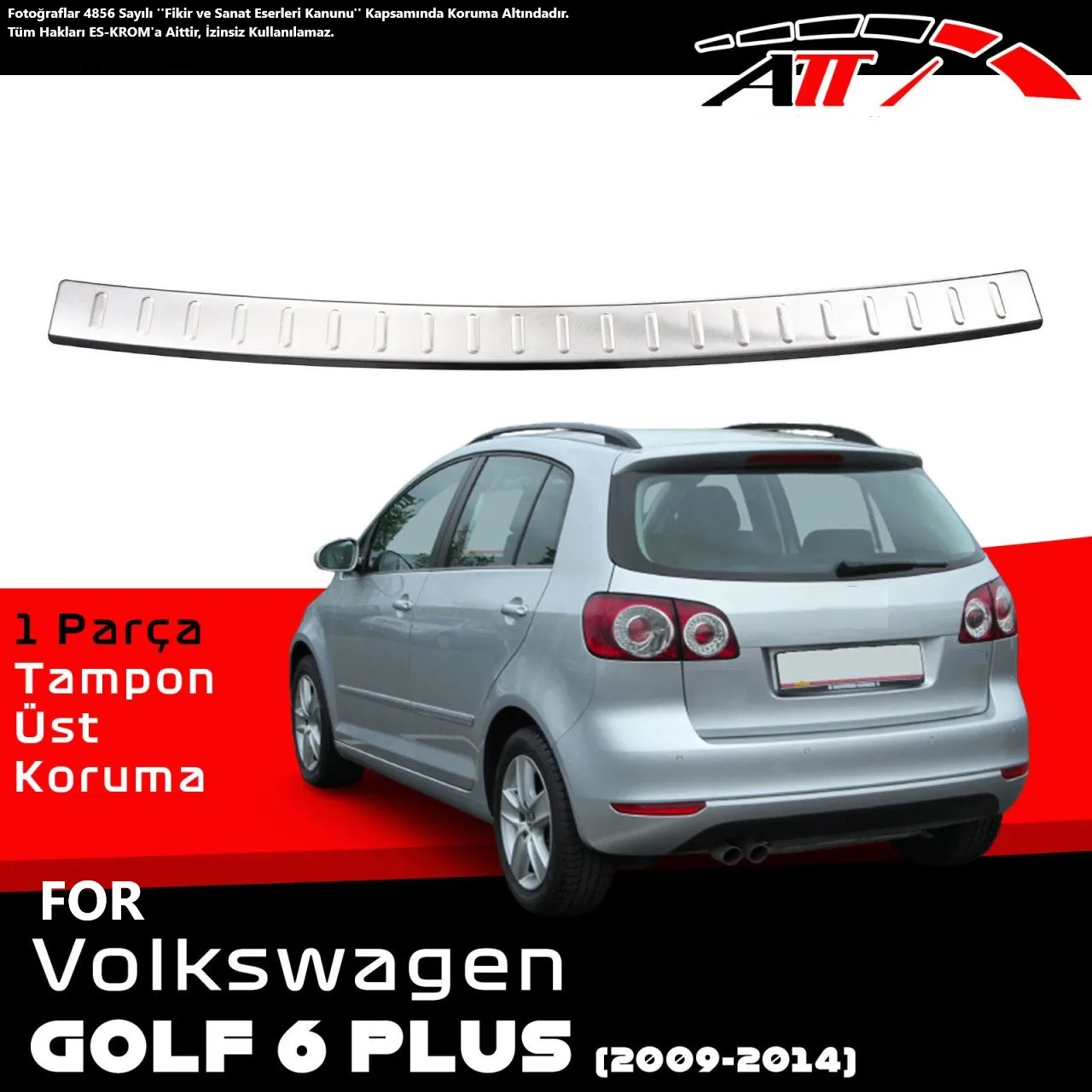 For Volkswagen Golf 6 Plus (2009 2014) Rear Bumper Top Stainless Steel ...