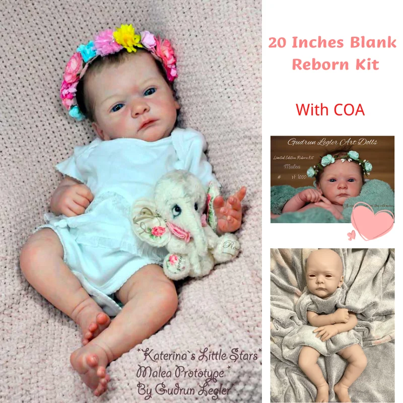 【Con COA】Kit de muñecas Bebe Reborn de 20 pulgadas Malea Vinilo Moldes ...