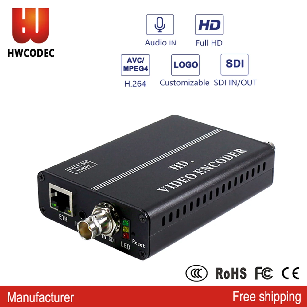 HWCODEC codificador de vídeo H8114 H.264, decodificador de SDI a IP, IPTV Digital, RTMP, RTMPS ...