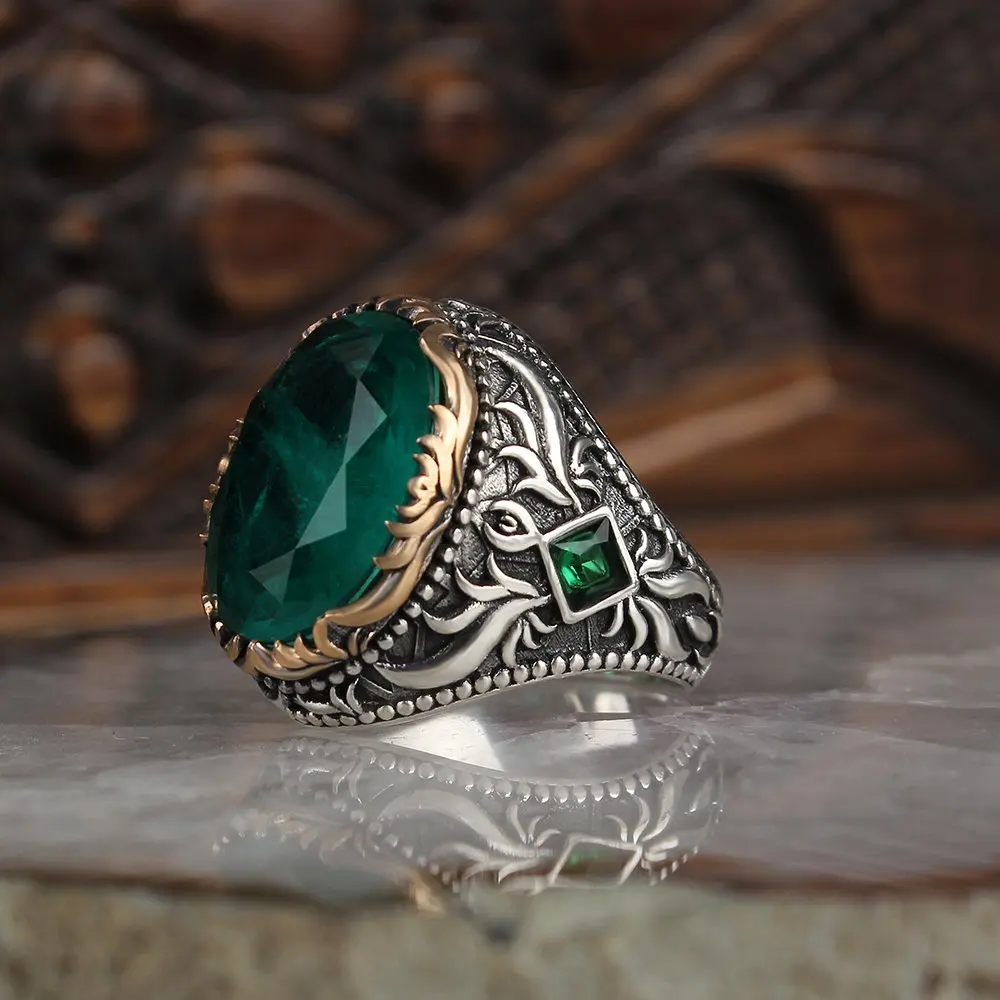 Free-Shipping-MEN-S-925-Sterling-Silver-Ring-Paraiba-Stone-Real-Natural ...
