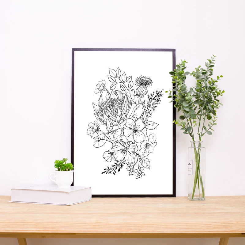 Abstract Flower Pencil Sketches