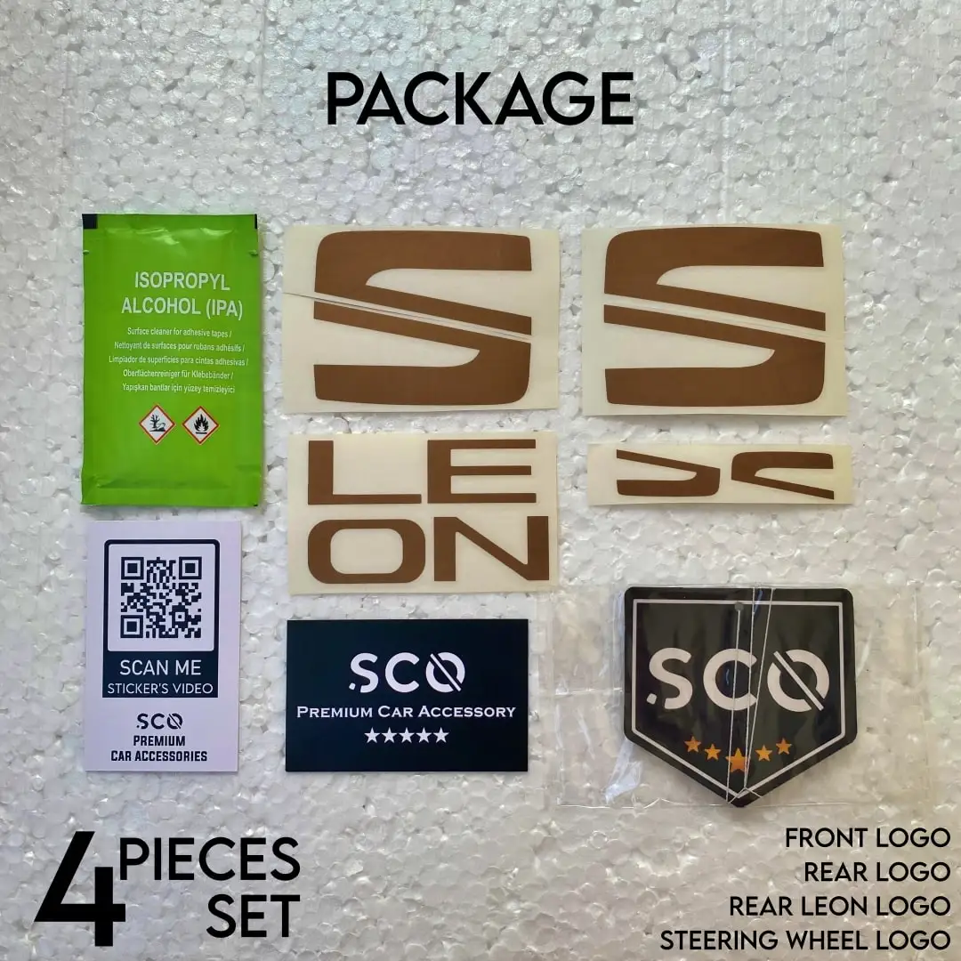 Logo Sticker for Seat Leon MK3 5F Hologram Badge Sticker Set Carbon ...