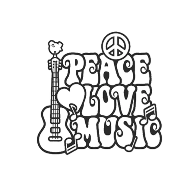 Peace Love Music Coloring Pages
