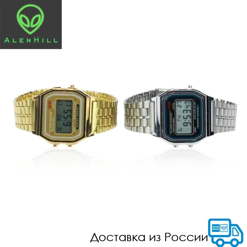 Ретро часы Casio F91W унисекс, винтажные светодиодный цифровые ...