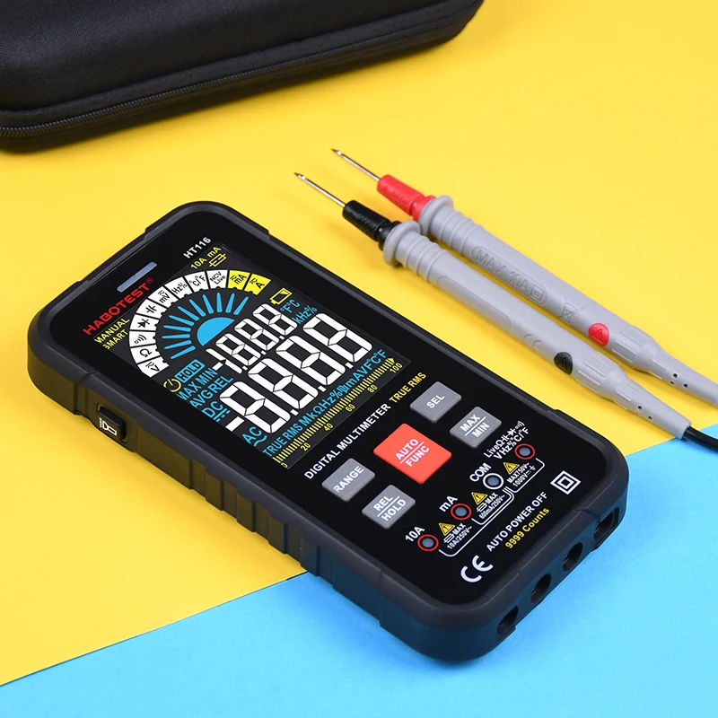 Professional Digital Multimeter Smart Multi Tester Auto Range TRMS AC ...