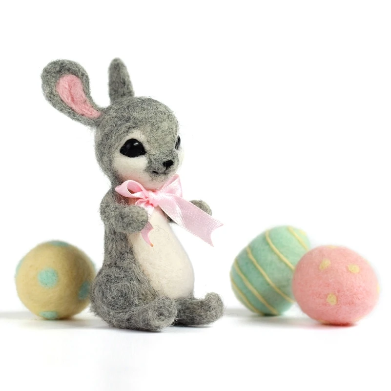 Needle Felting Kits for Beginner Mini Easter Rabbit, Felting Mat ...