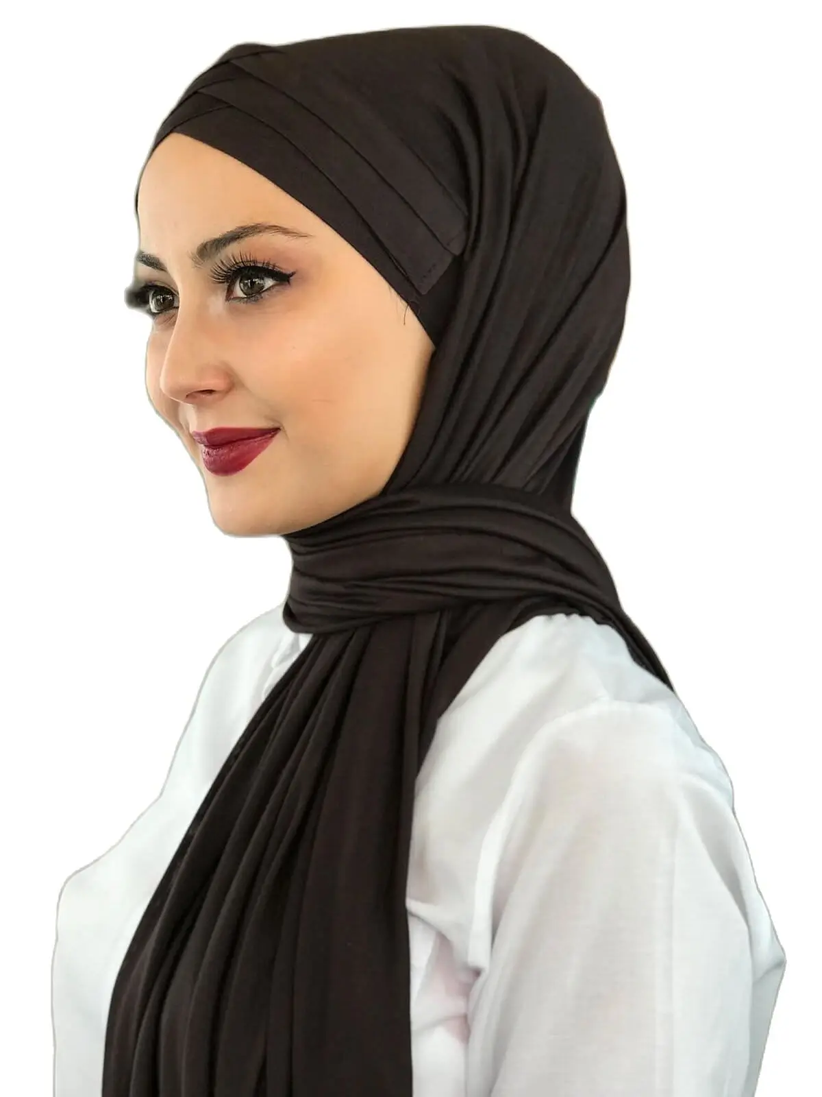 이슬람 패션 이슬람 여성 히잡 2021 트렌드 히잡 스카프 뼈 준비 스카프 버클 모자 비터 커피 드레이프 빗질 코튼 숄이슬람