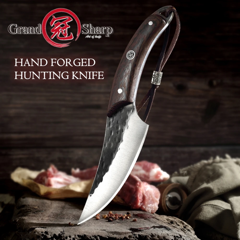 Grandsharp-Kitchen-Knives-Forged-High-Carbon-Steel-Chef-Knife-Butcher ...