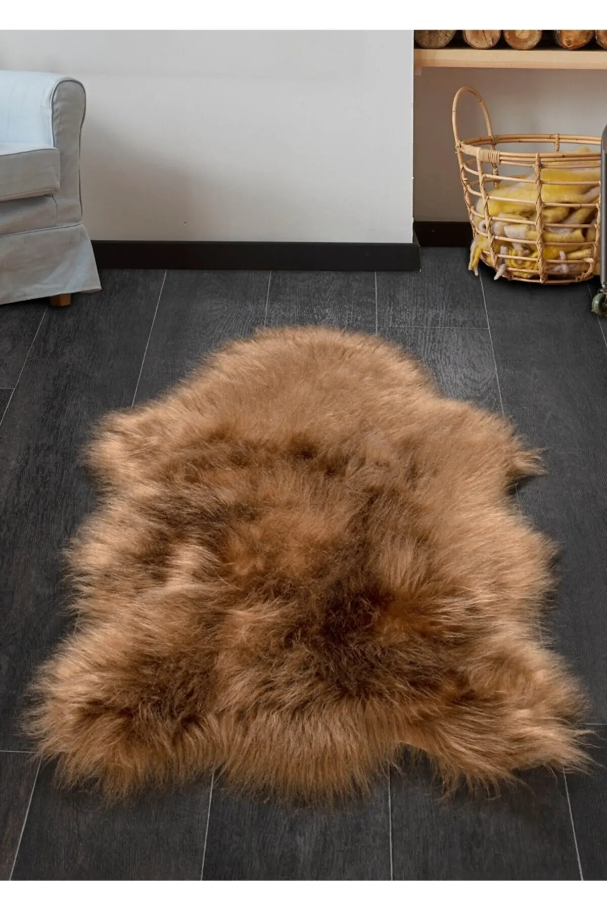 Comfort-Brown-Soft-Shaggy-Plush-Post-Fur-Carpet-Rug-Hairy-Post-Living ...