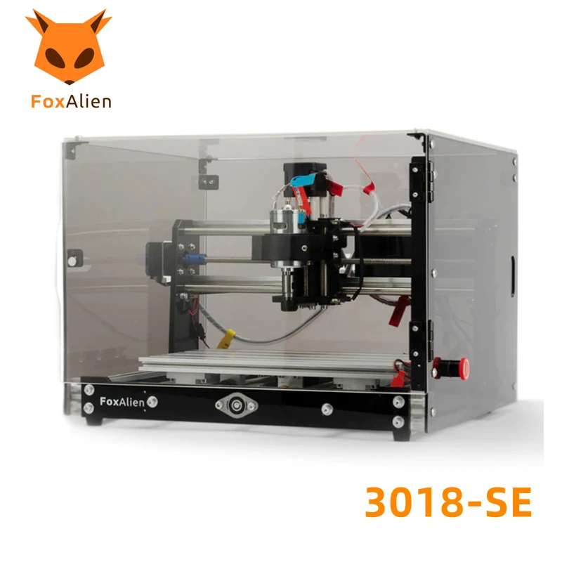 Máquina enrutadora CNC de escritorio con carcasa transparente, fresadora de grabado láser de 3 ...