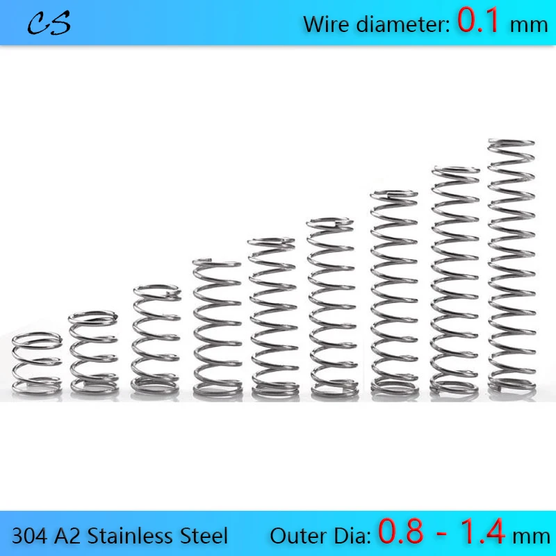 10PCS-0-1-millimetri-Molla-di-Compressione-304-A2-Molle-inox-Filo-di ...