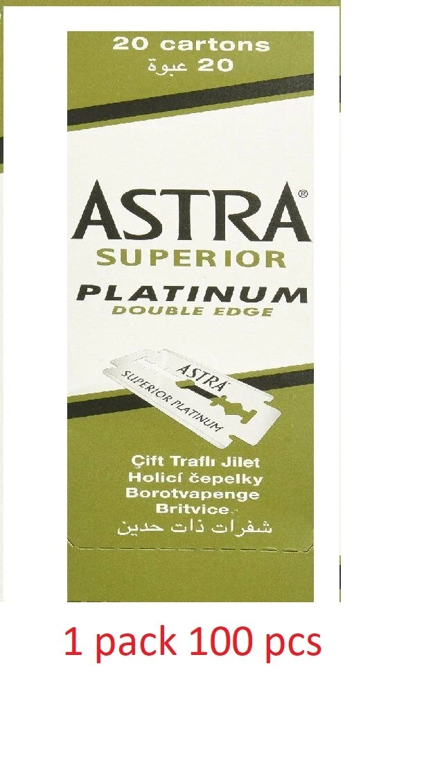 100pcs 100 Astra Superior Razor Platinum Double Edge Safety Shaving ...