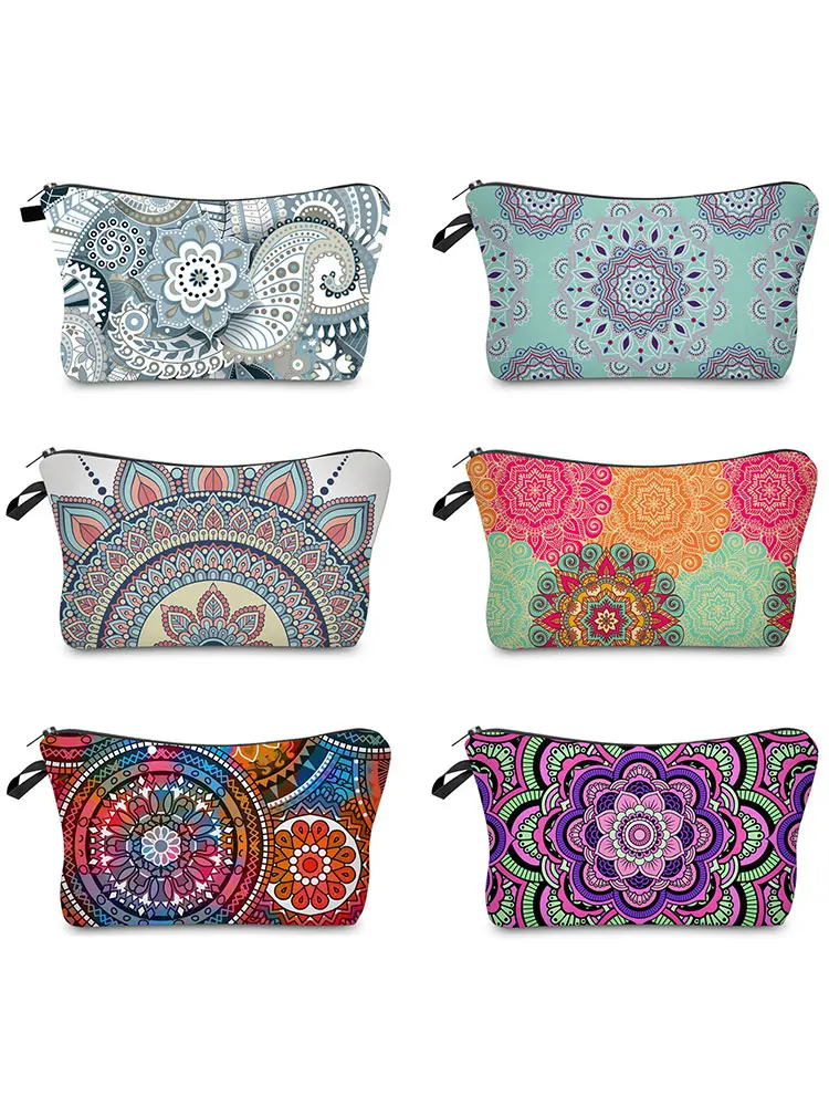 Cosmetic-Bag-For-Women-Mandala-Flowers-Waterproof-Makeup-Bags-Roomy ...