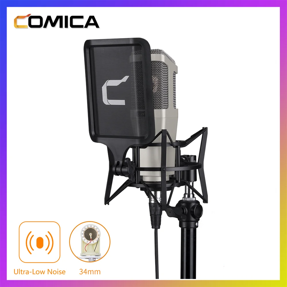 XLR-Condenser-Microphone-Comica-STM01-Cardioid-Professional-Studio ...