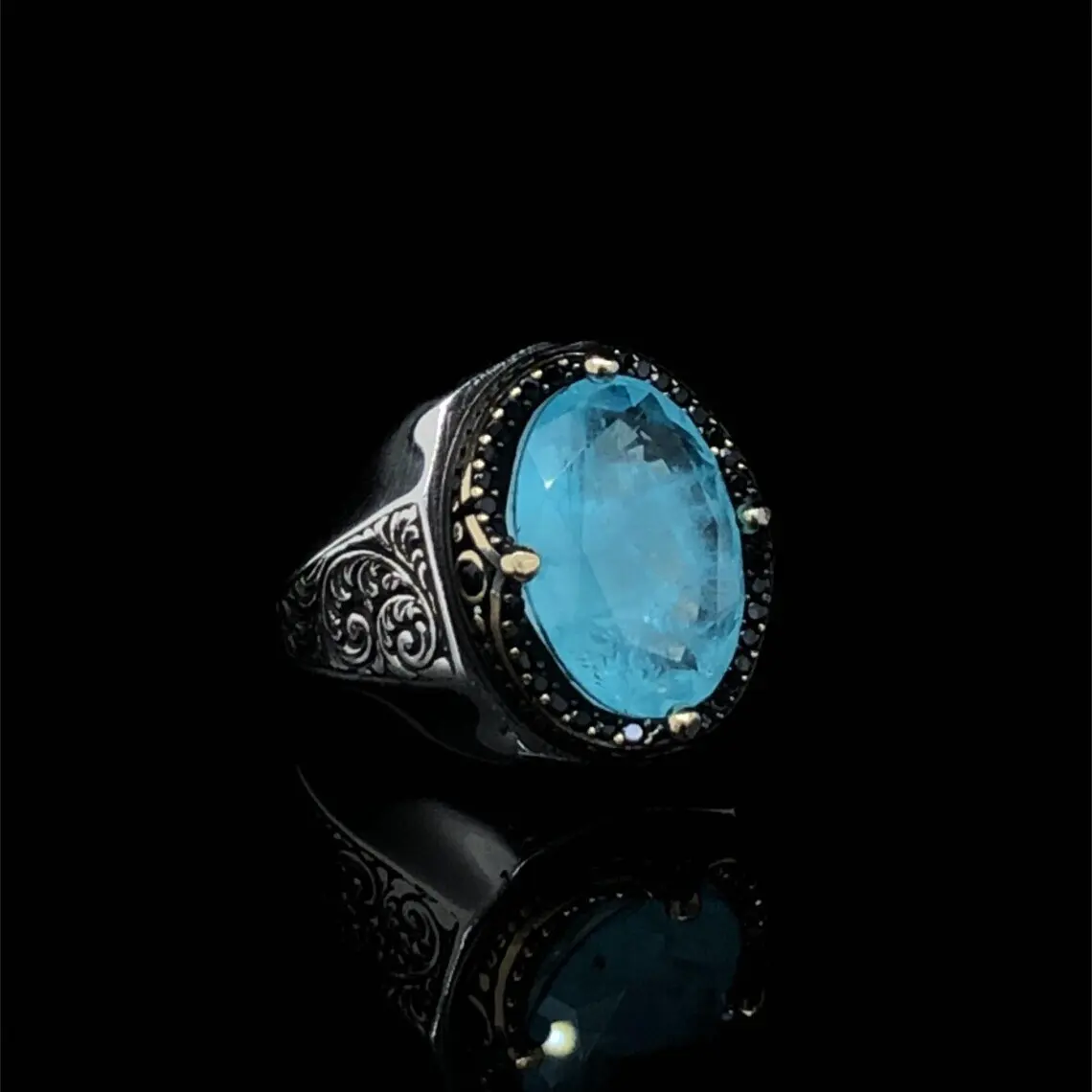 Genuine-925-Sterling-Silver-Turkish-Ring-for-Men-s-Paraiba-Tourmaline ...