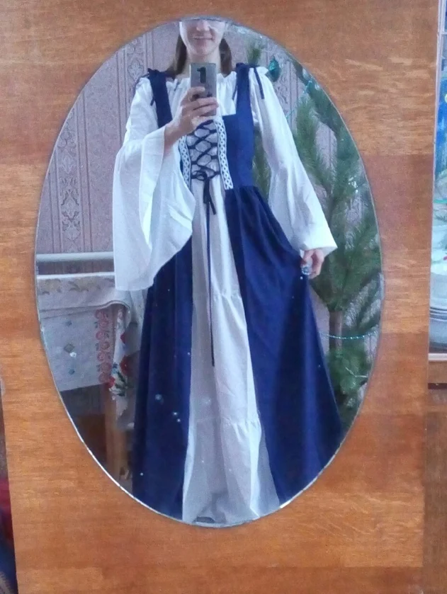 Bandage Corset Medieval Renaissance Vintage Square Collar Dress – wanahavit