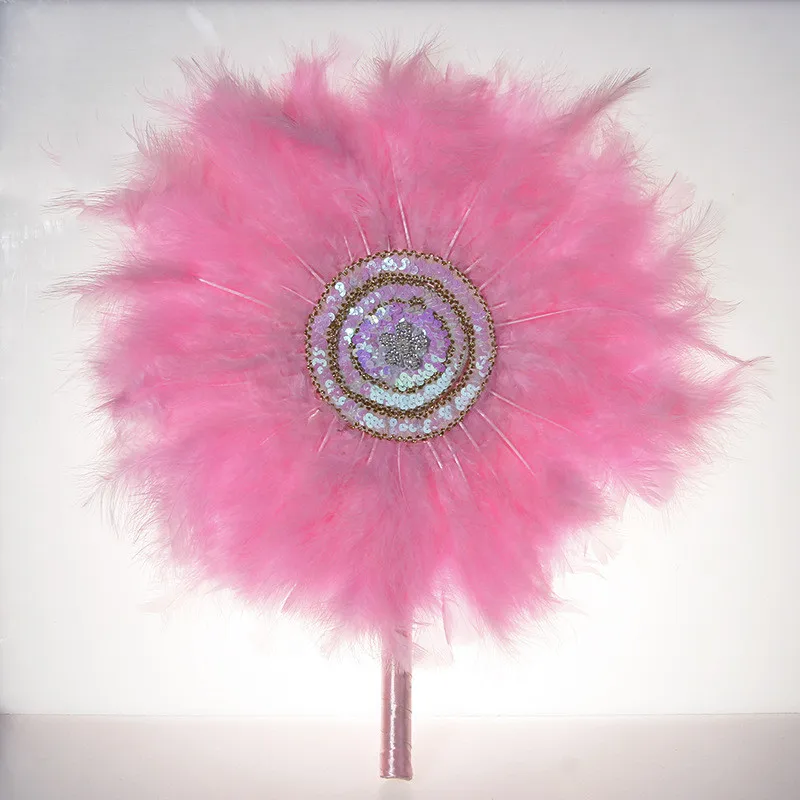 New Design African White Feather Fan Ladies Wedding Feather Fan For ...
