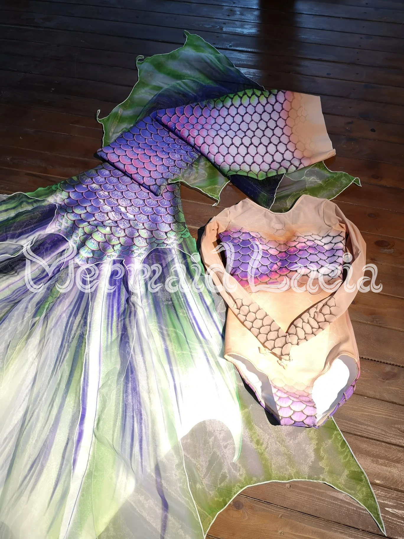 Goldfish Mermaid Tail 10 Purple & Green Swimsuit Mermaid Jumpsuit Tails ...