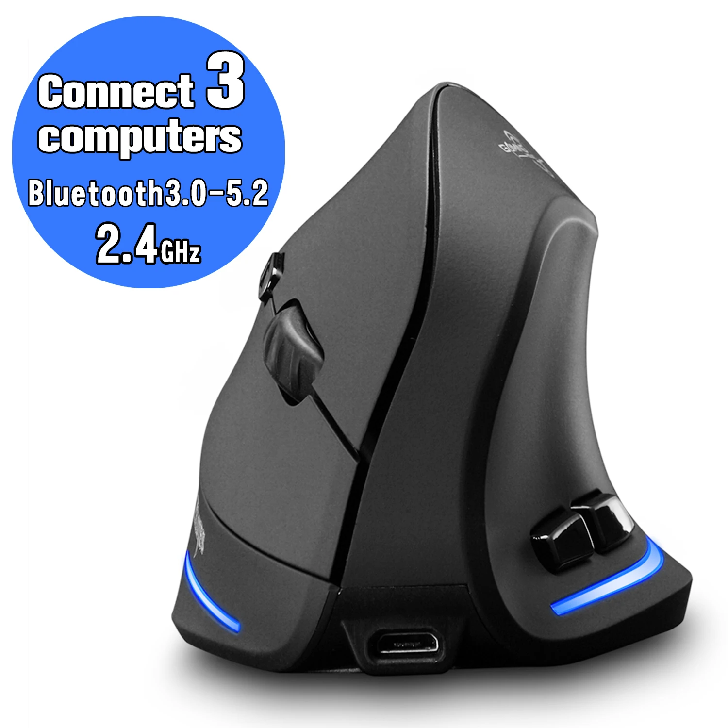 Connect 3 Computers Vertical Wireless Mouse Game Ergonomic Mouse Rgb ...