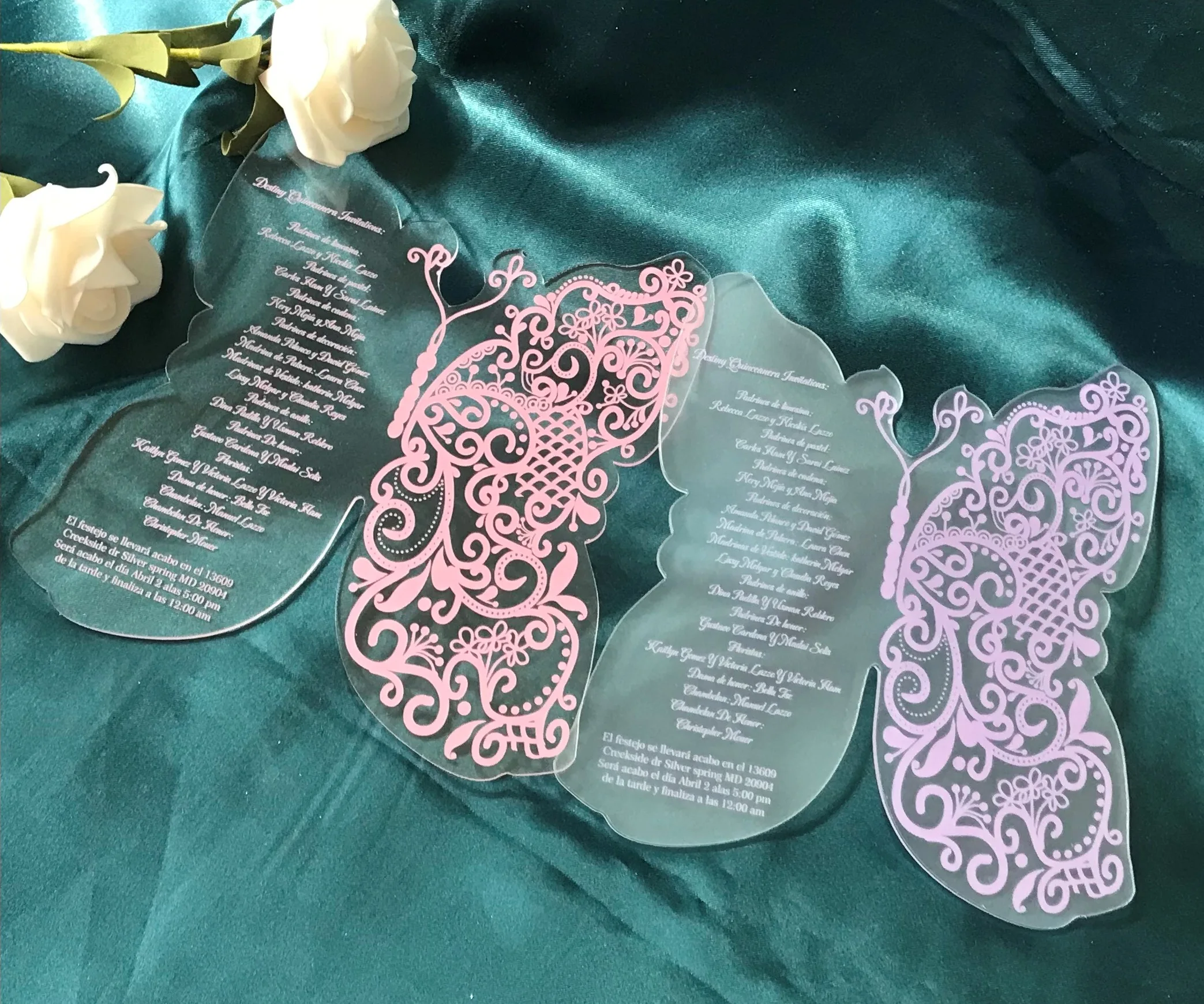 Elegant Embossed Quinceanera Invitations