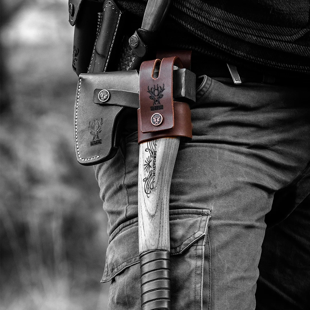 Genuine-Leather-Ax-Belt-Strap-Megaton-Holder-Sturdy-Stylish-Useful ...