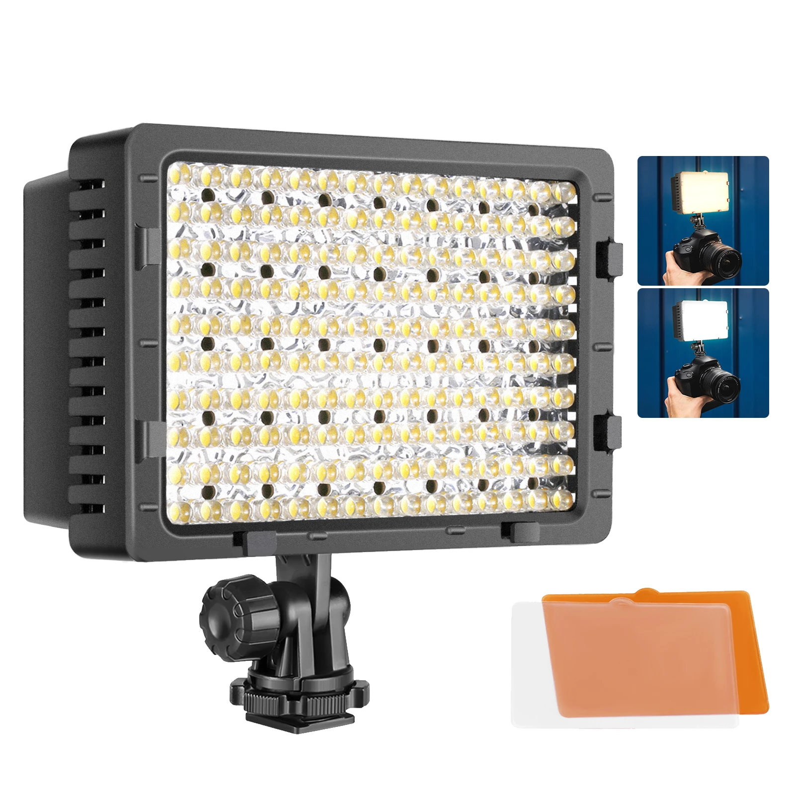 Neewer CN-160 LED Video Camera Light Bi-color Temperature Adjustable ...
