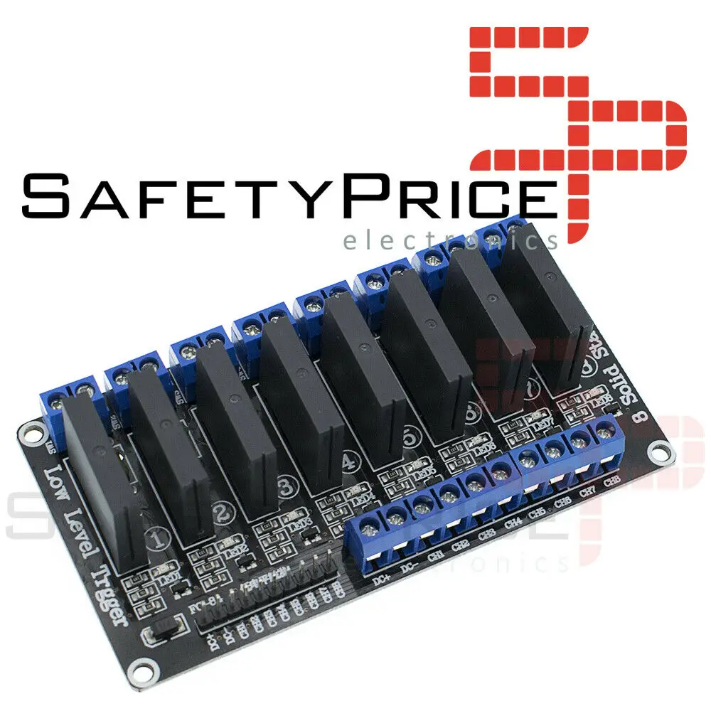 Módulo rele ssr de estado sólido 5v 8 canais G3MB-202P de baixo nível arduino rpi